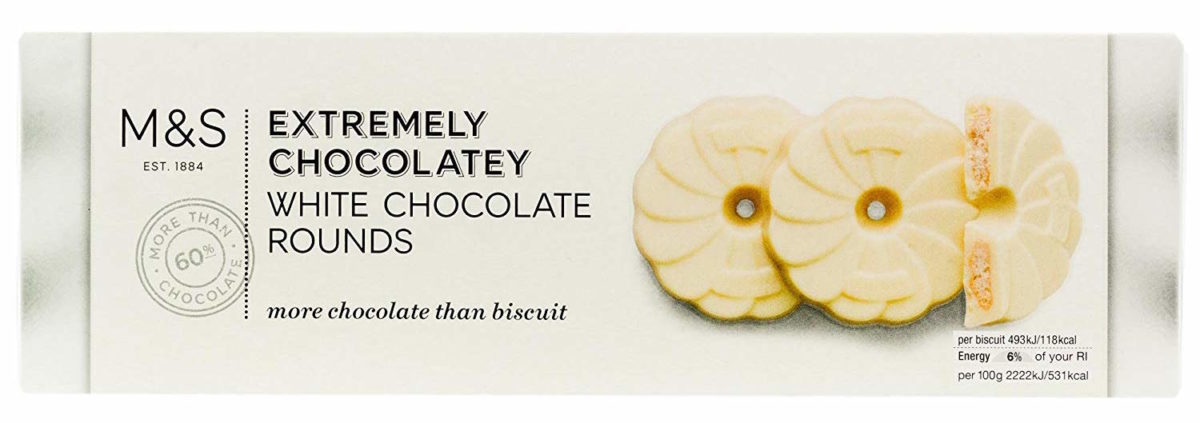 Marks and Spencer Extremely Chocolatey White Chocolate Rounds – Dave Fitch